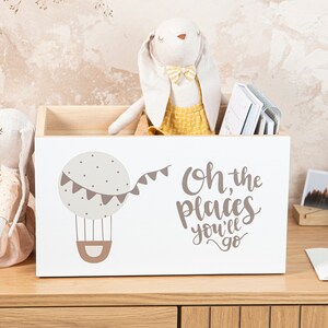 Book Box, Wooden Nursery Storage, Box for Books, Baby Shower Book Bin ...