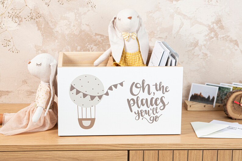 Book Box, Wooden Nursery Storage, Box for Books, Baby Shower Book Bin ...