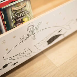 Whale Book Box – Wood Book Box on Wheels for Whale Nursery Décor With ...