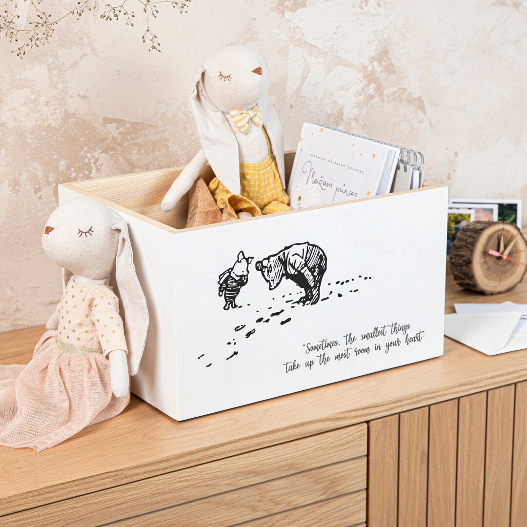 Winnie the Pooh Classic Book Box, Wooden Nursery Storage, Box for Book ...