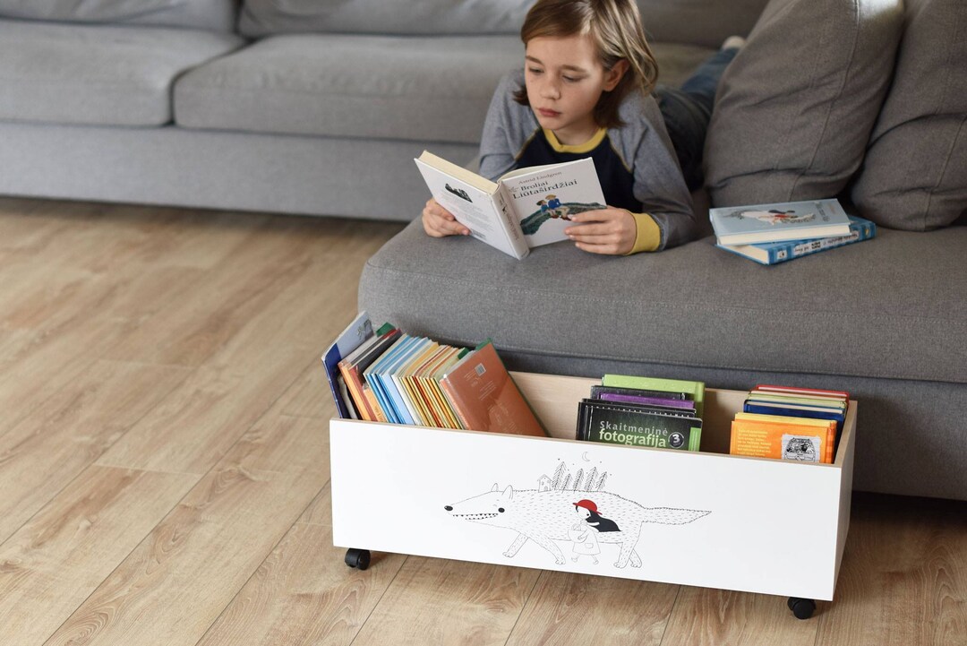 Nursery Bookshelf, Baby Nursery Storage Bin, Kids Book Storage, Kids ...