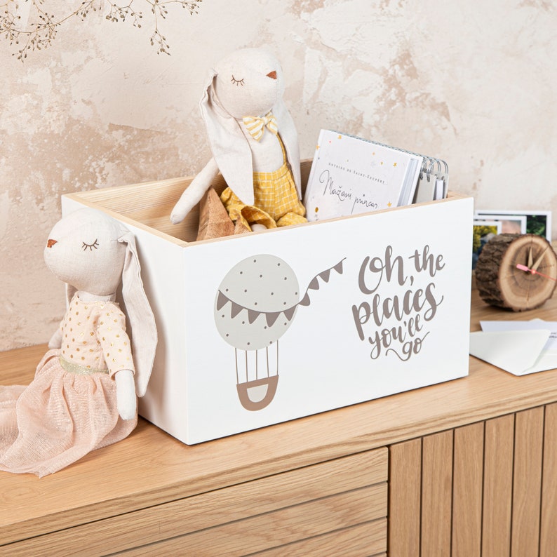 Book Box, Wooden Nursery Storage, Box for Books, Baby Shower Book Bin ...
