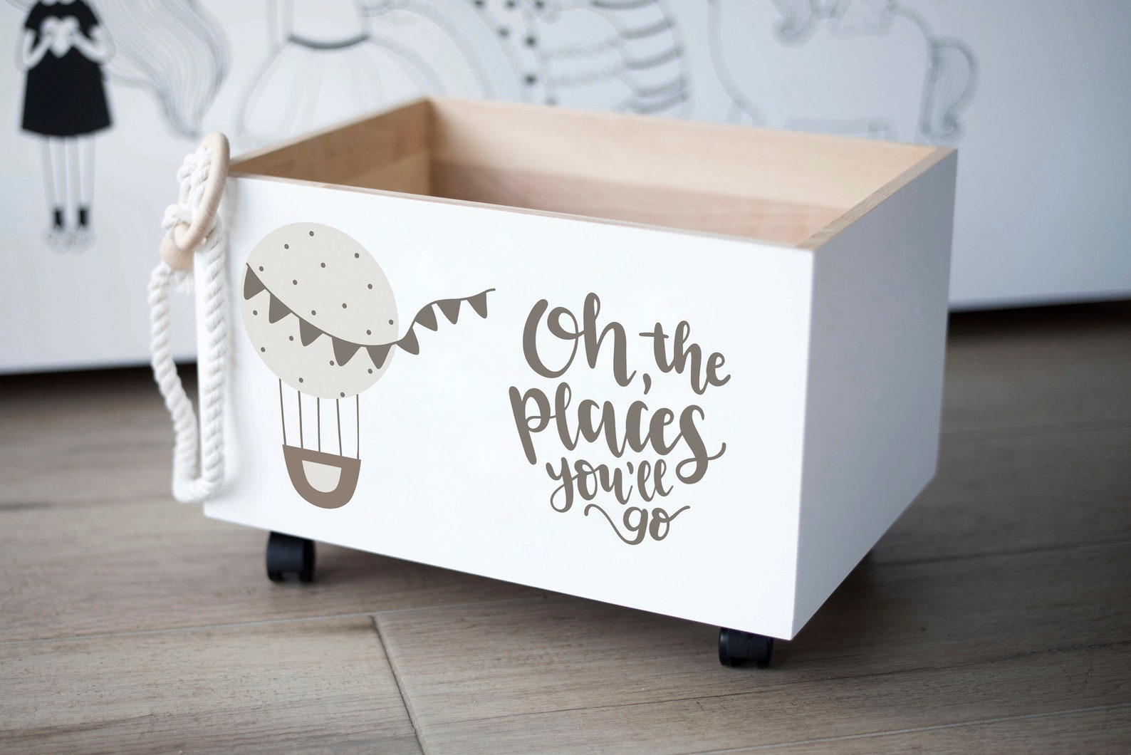 Book Box, Wooden Nursery Storage, Box for Books, Baby Shower Book Bin ...