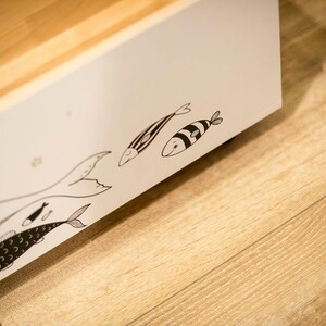 Whale Book Box – Wood Book Box on Wheels for Whale Nursery Décor With ...