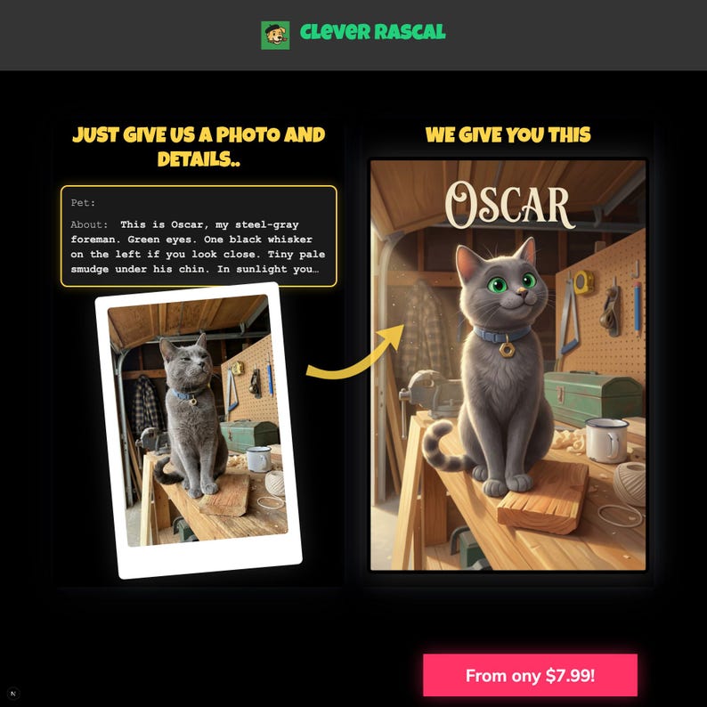 Turn Your Cat Into a 3D Animated Movie Star - Cute Custom Cartoon ...