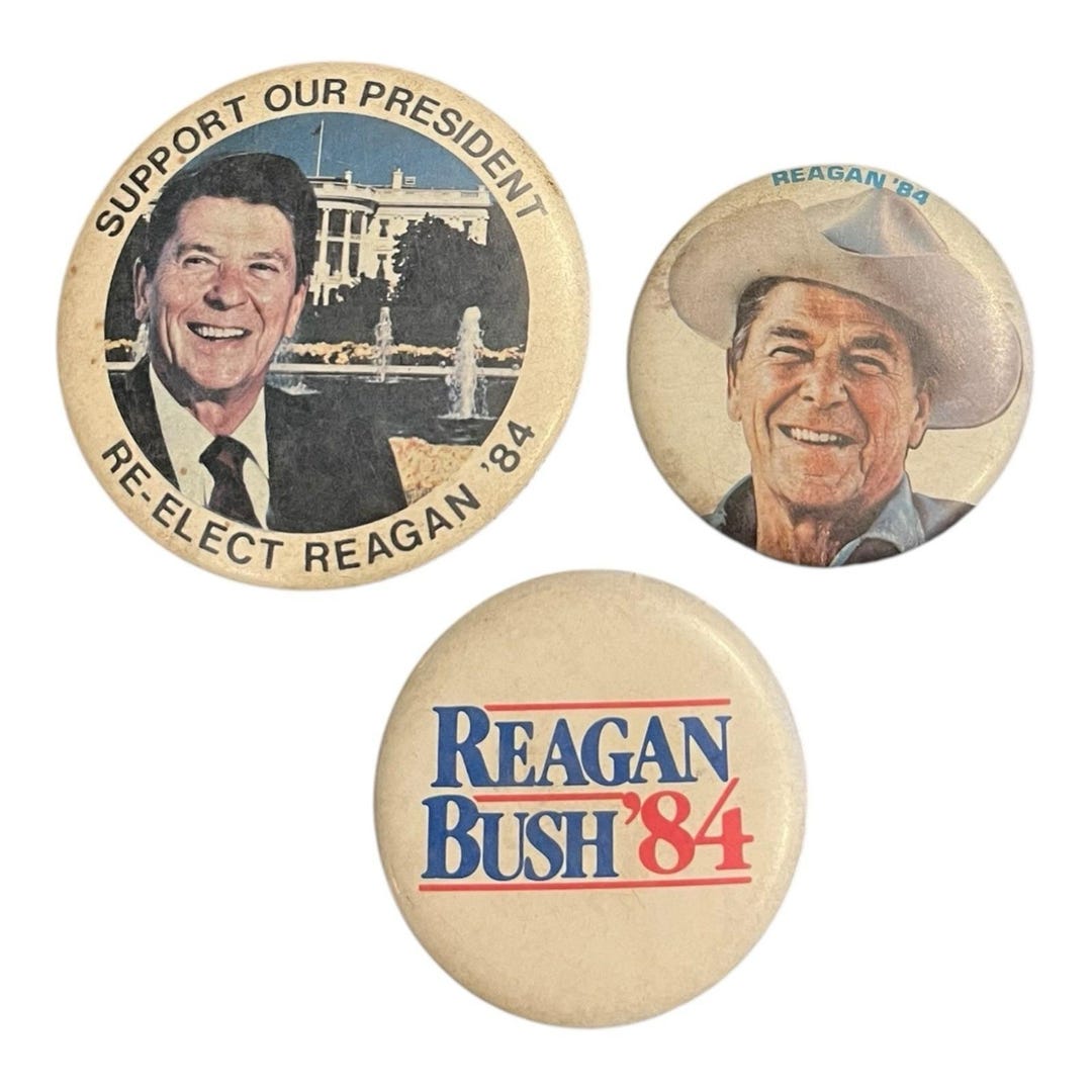 Lot of 3 Ronald Reagan George Bush 1984 Presidential Campaign Pins - Etsy