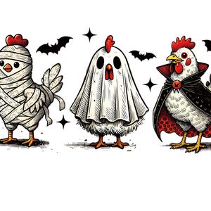 Funny Halloween Chicken Chick or Treat Graphic, Cute Gost Halloween Png ...