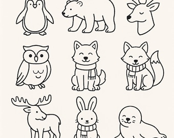 Christmas Line Art SVG Bundle – Holiday Icons (digital Download) - Etsy ...