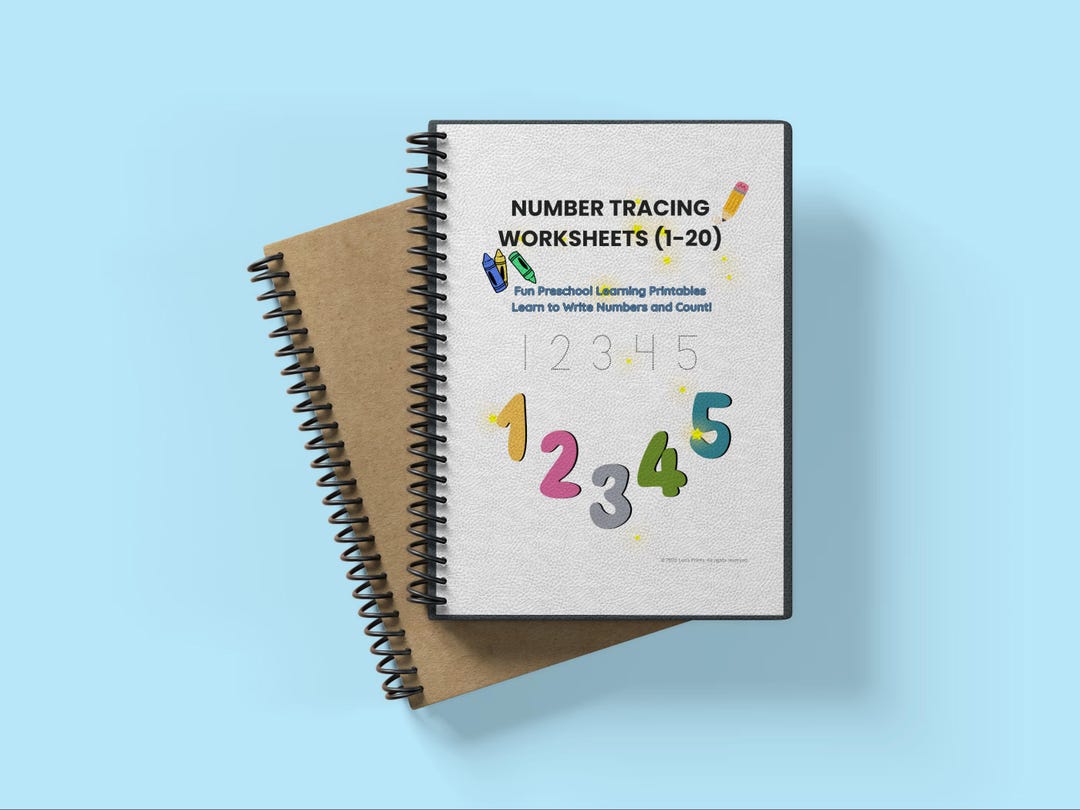 Number Tracing Worksheets 1-20 – Preschool Math (PDF) - Etsy