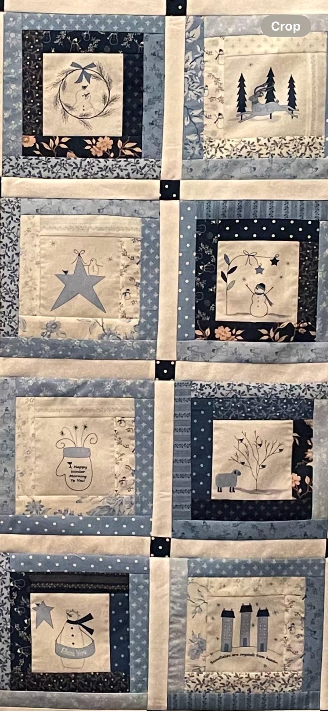 Winter/snowman Quilt - Crystal Lane by Bunny Hill Fabric. - Etsy