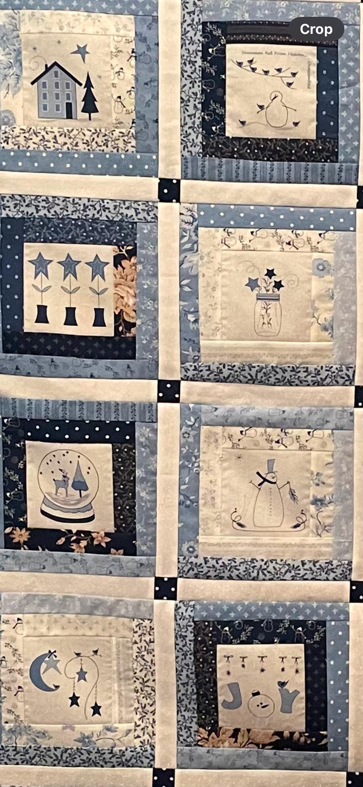 Winter/snowman Quilt - Crystal Lane by Bunny Hill Fabric. - Etsy