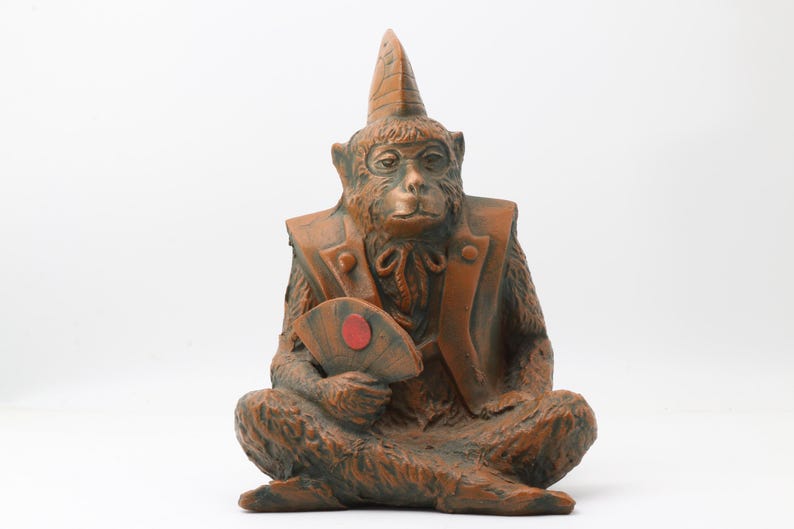 Vintage Japanese Monkey Samurai Statue – Toyotomi Hideyoshi Style ...