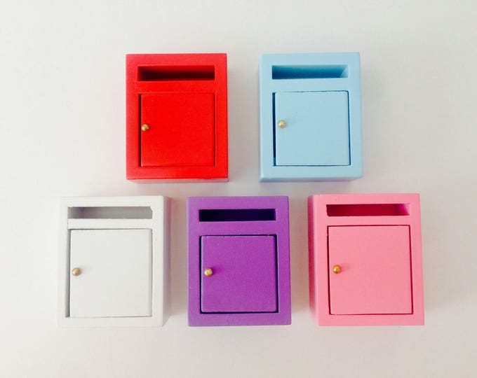 Miniature Wooden Elf / Fairy Mail Box in Various Colours - Etsy