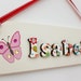 Girls' Wooden Bedroom Door Sign / Name Plaque With Floral Lettering and ...