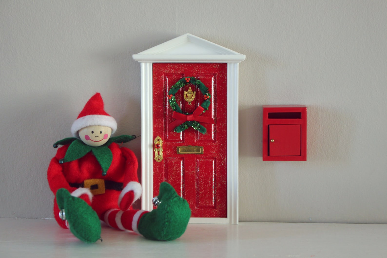 Closed Christmas Elf Door With Miniature Elf Mail / Post Box - Etsy
