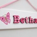 Personalised White and Pink Wooden Door Sign for Nursery and - Etsy
