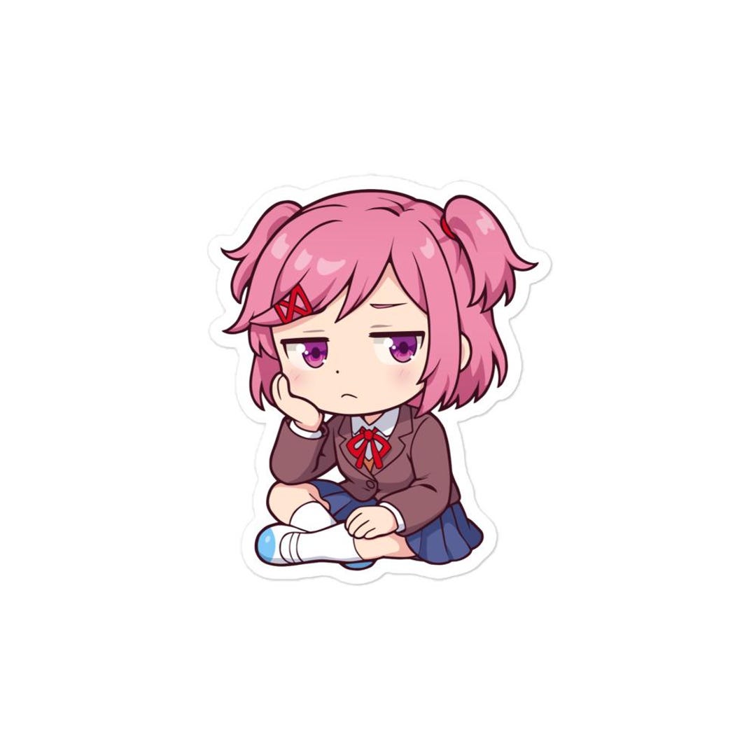 Bubble-free Stickers Natsuki Chibi Cute Tsundere Art - Etsy