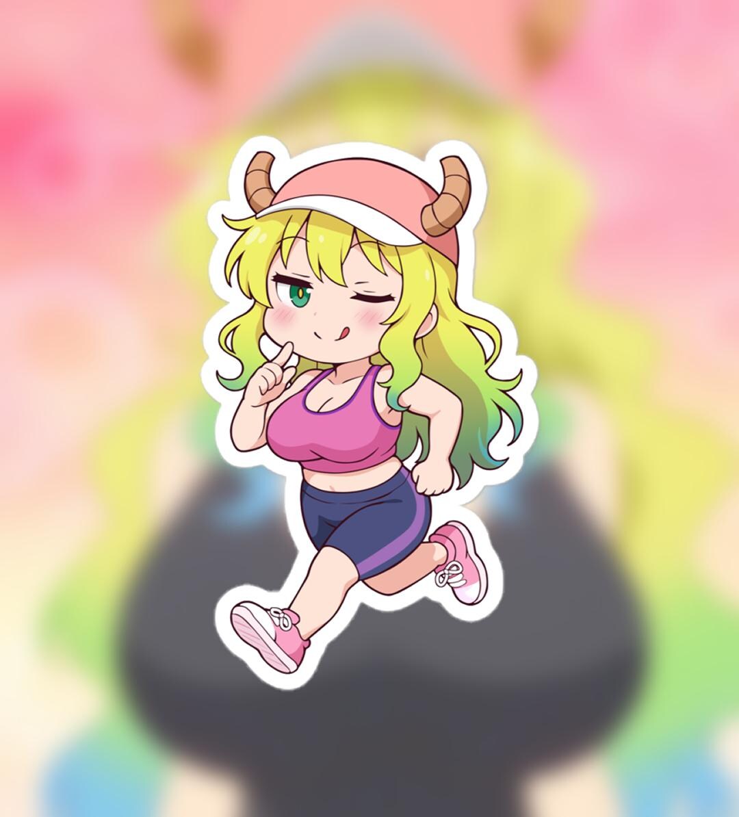 Sticker Lucoa Chibi Jogging Dragon Girl - Etsy