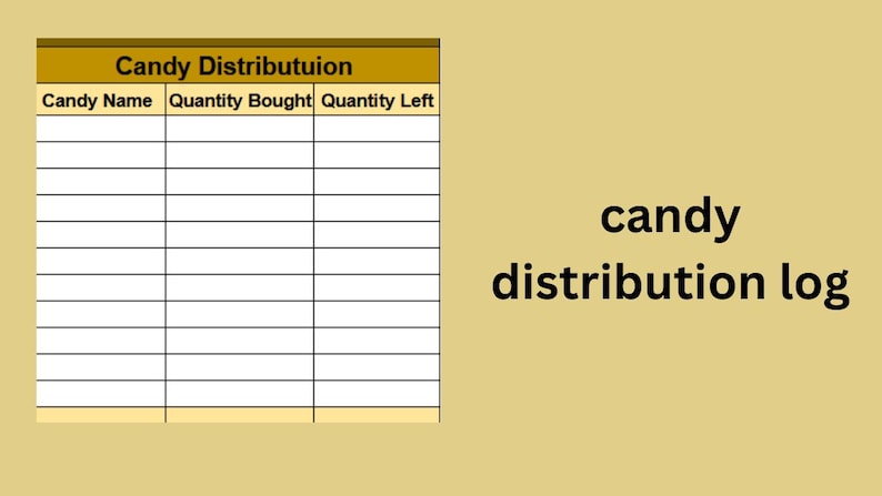 Candy Tracker, Editable Google Sheets | Trick or Treat Log, Candy ...