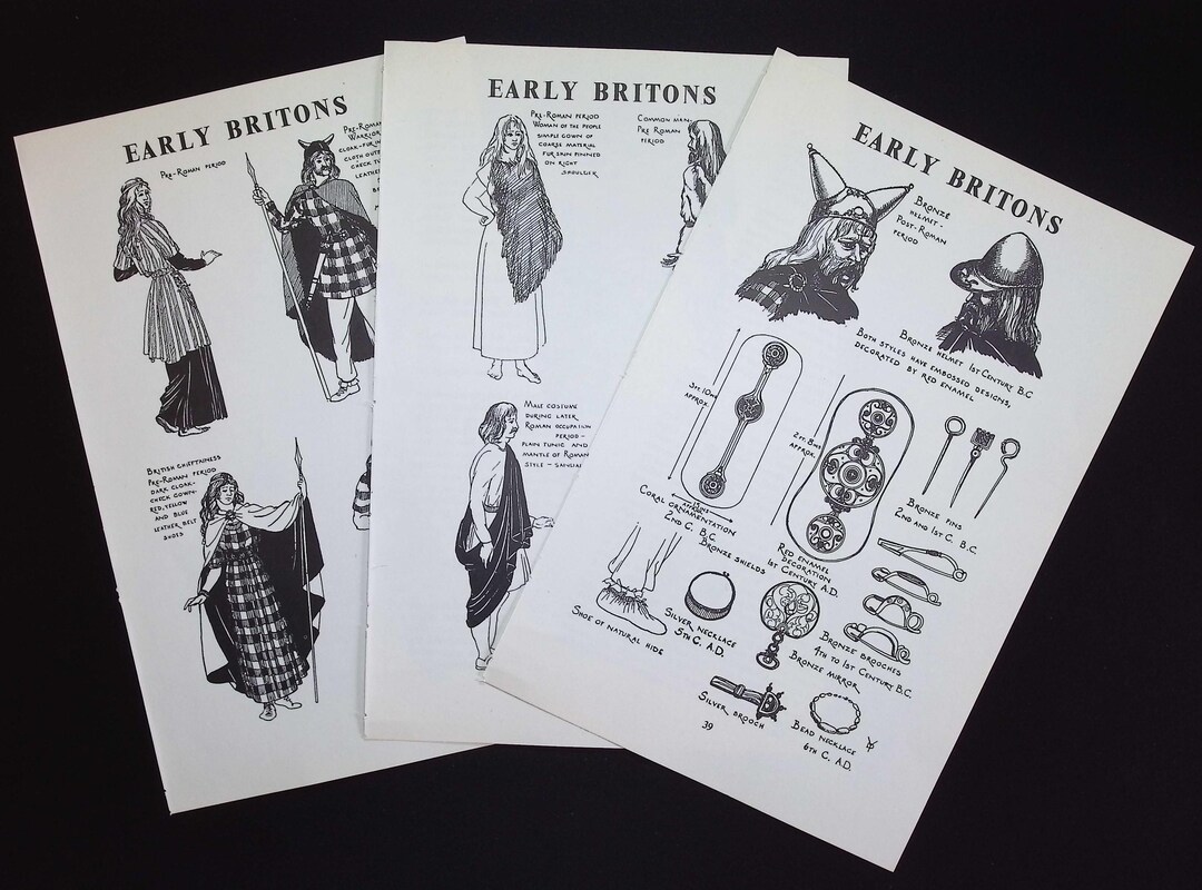 Vintage Doreen Yarwood Print – Early Britons – Pre‑roman/post‑roman ...