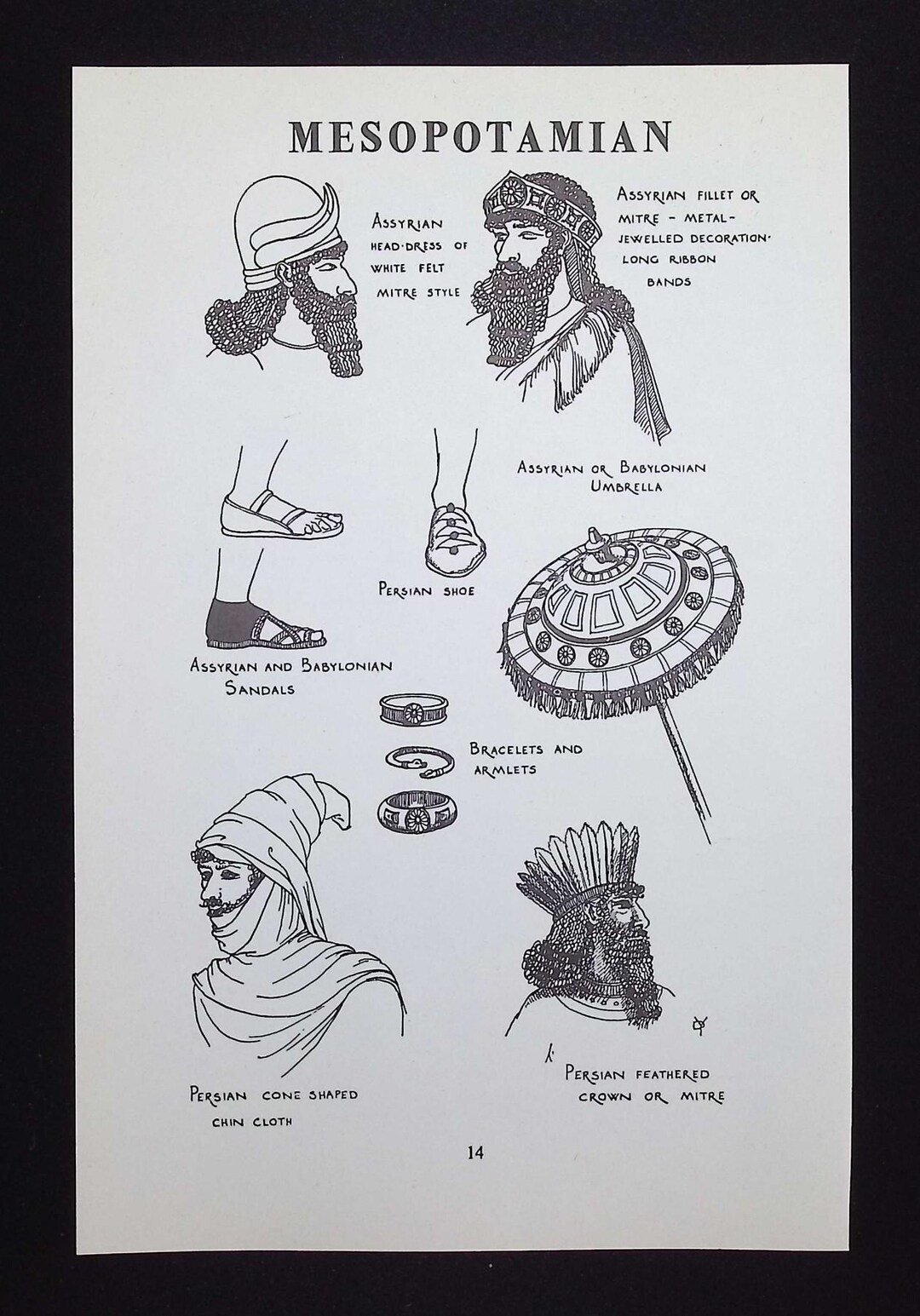 Mesopotamian Dress – Vintage Doreen Yarwood Print – Assyrian Sandals ...