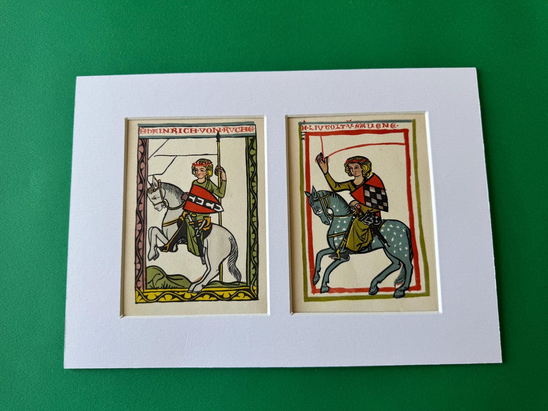 Vintage 1947 Minnesinger Knight Prints Set | Hairich Von Ruche ...