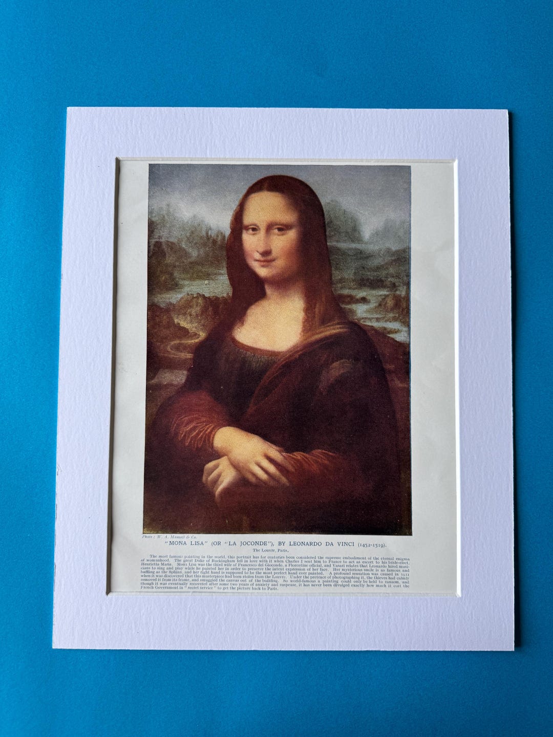 Vintage Mona Lisa Print | Leonardo Da Vinci | 1920s Book Plate From the ...