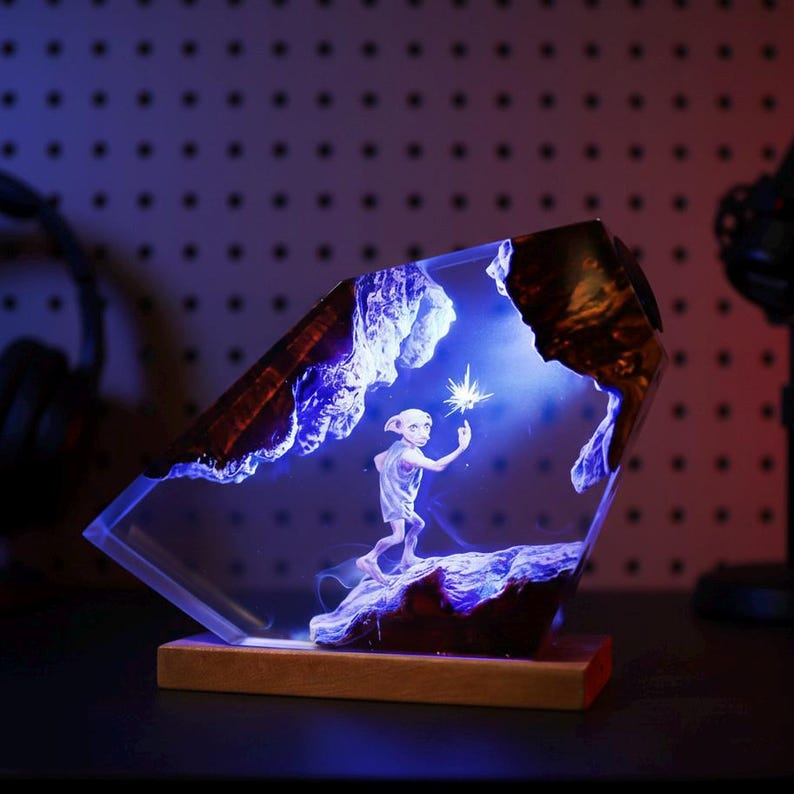 Dobby Resin Lamp – Handmade Epoxy Wizard Night Light, Magical Room ...