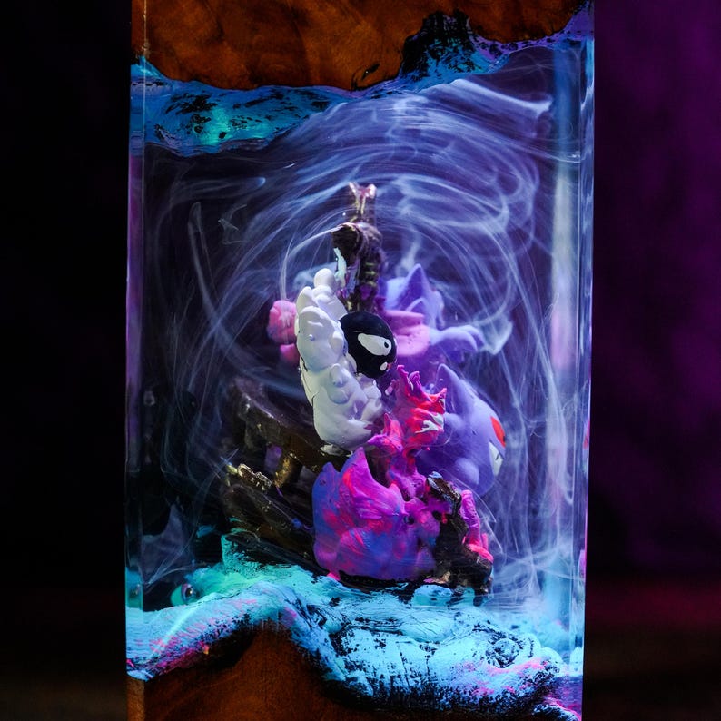 Gen.gar Resin Lamp, Handmade Poke.mon Night Light, Ghost Type Anime ...