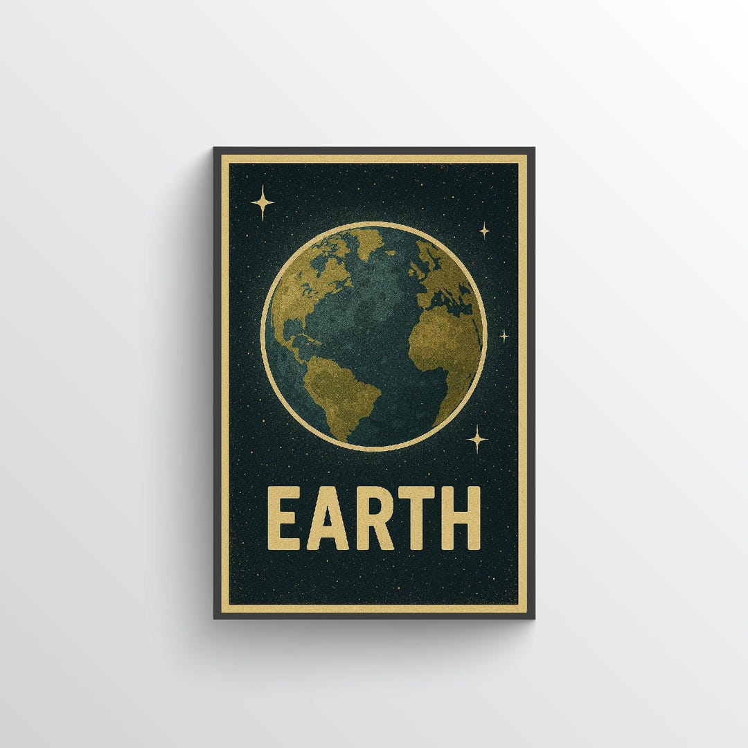 Earth Poster – Vintage Science Wall Art – Printable Digital Download ...