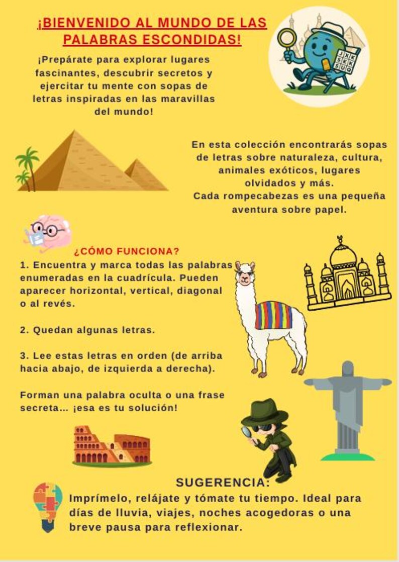 Printable Spanish Word Search Puzzles: Educational Travel Games (PDF ...