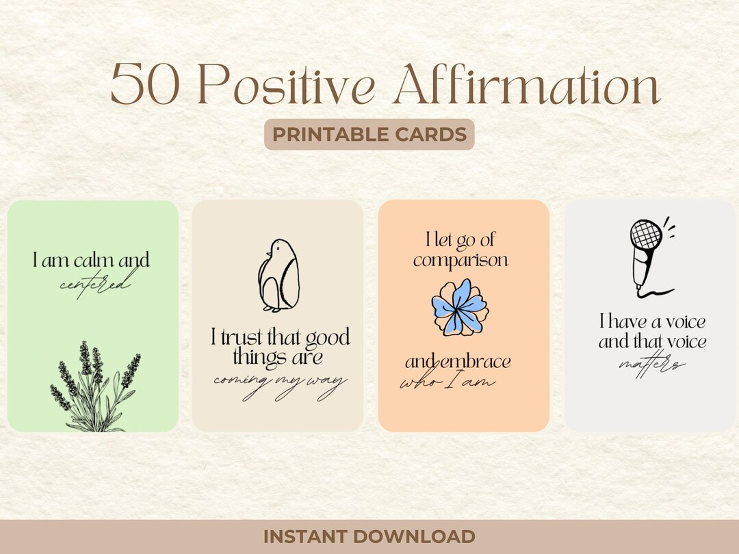 Printable Affirmation Cards | Gratitude Jar | Positive Affirmation ...