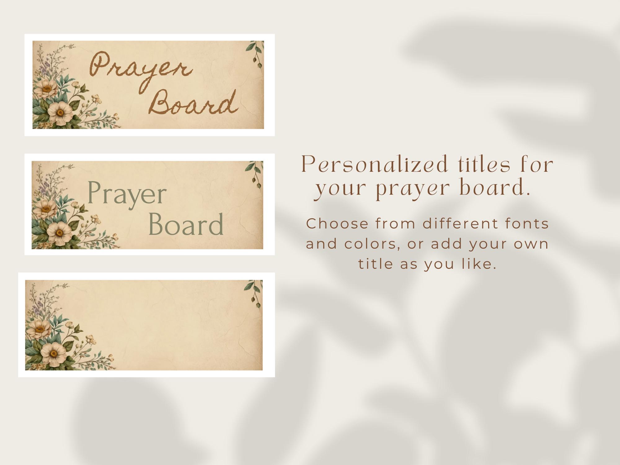 Printable Prayer Board Kit: Christian Vision Board, Bible Study ...