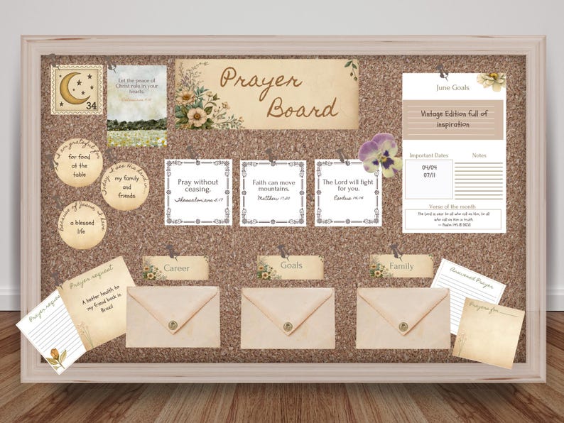 Printable Prayer Board Kit: Christian Vision Board, Bible Study ...