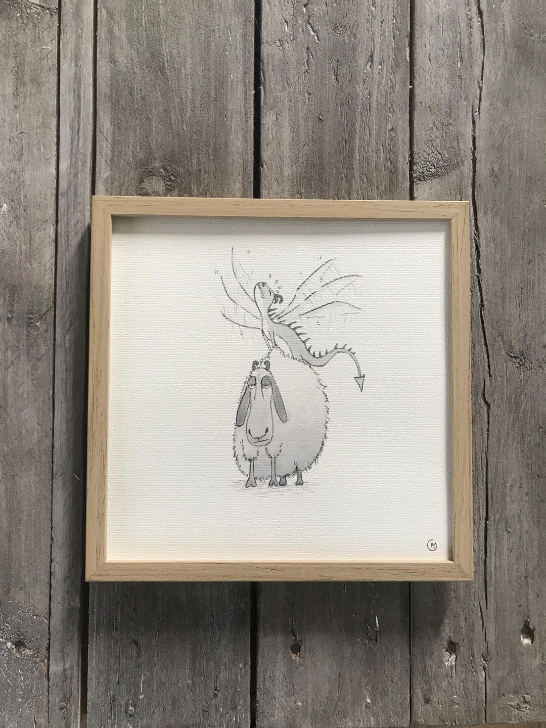 Drawing - Watercolor Sheep & Dragon - Etsy