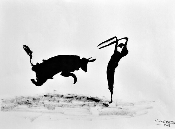 Stier und Stierkämpfer Kunstdruck-Picasso Große - Etsy.de