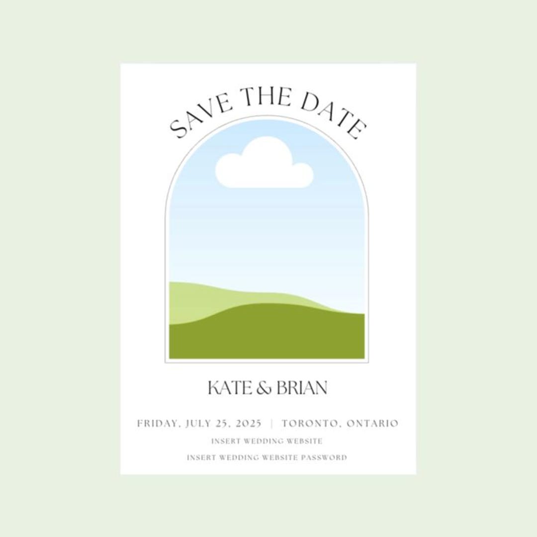 Thin Border Arch - Printable Save the Date Template - Etsy