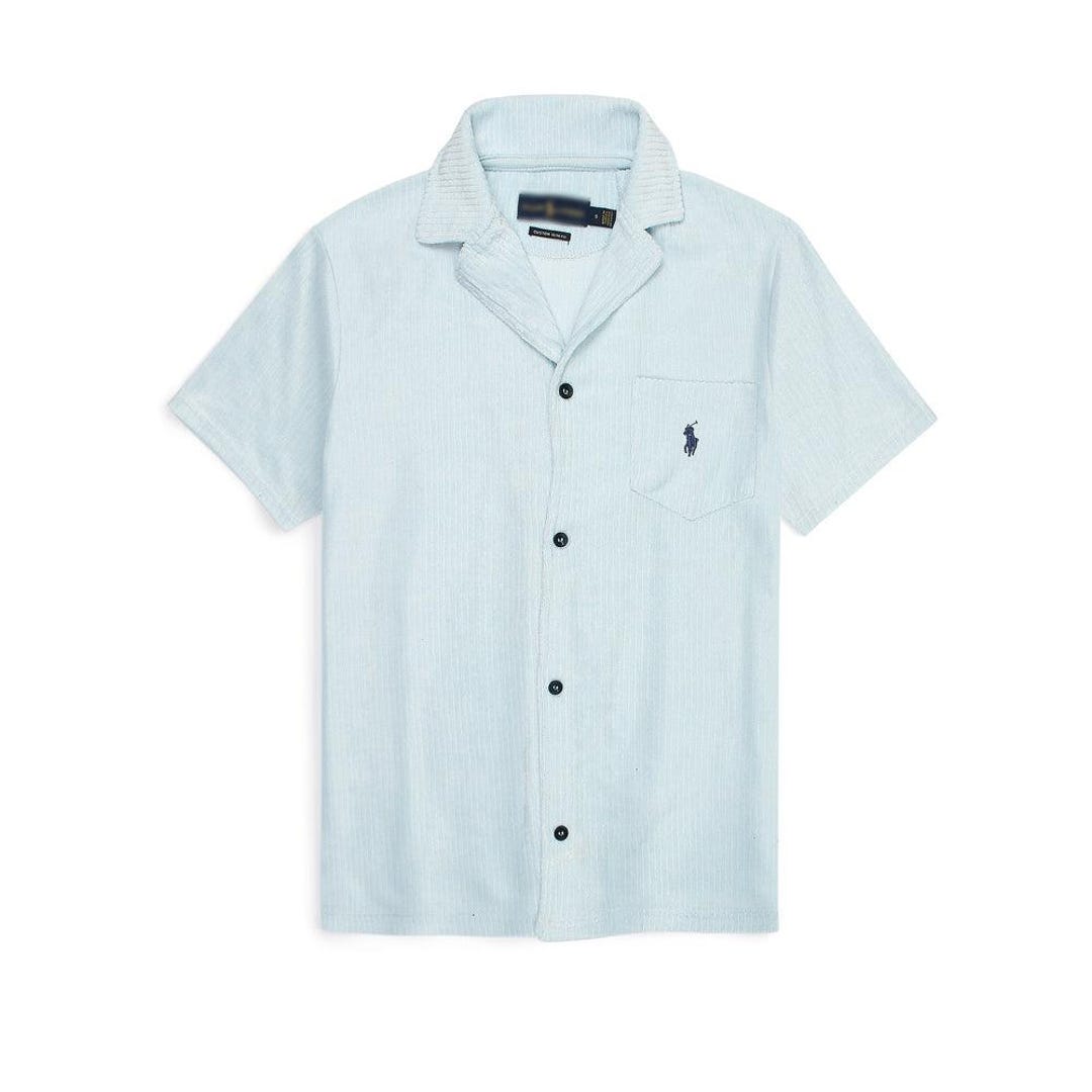 Vintage Ralph Lauren Men's Premium Polo With Chest Pocket in Sky Blue ...