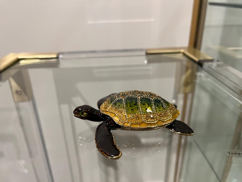 Cristiani Collezione Jeweled Turtle Trinket Box – Enamel Keepsake - Etsy