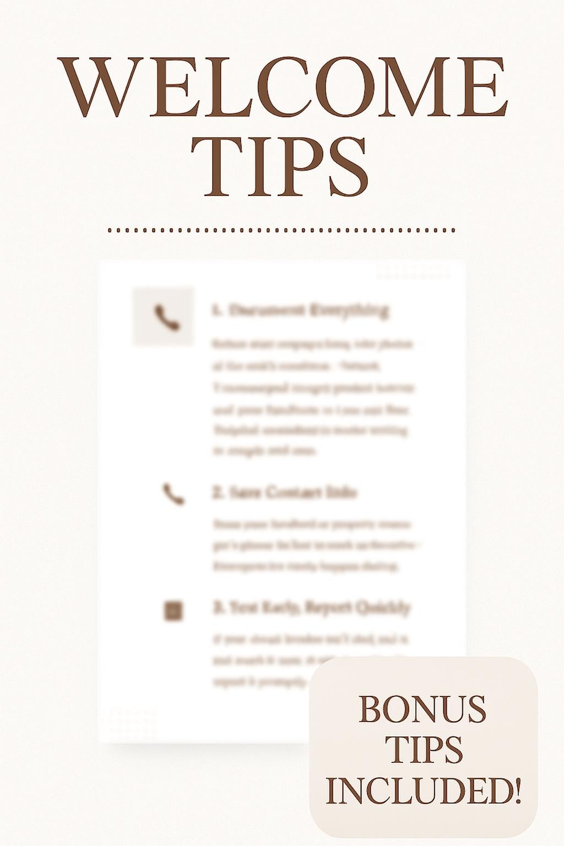 Tenant Welcome Packet: Fillable PDF, Move-in Checklist, Landlord ...