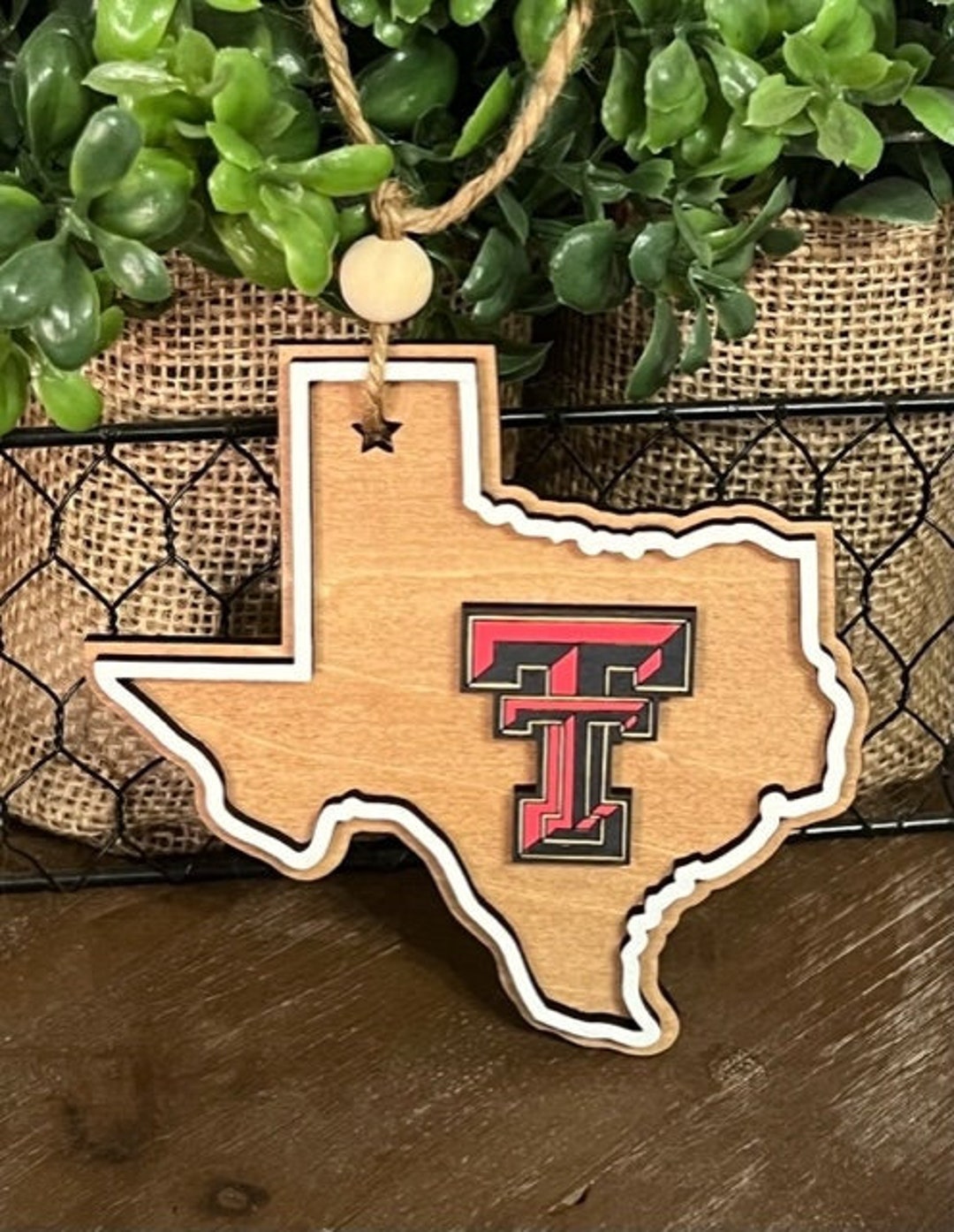 Texas Shape College Logo Christmas Ornament - Etsy