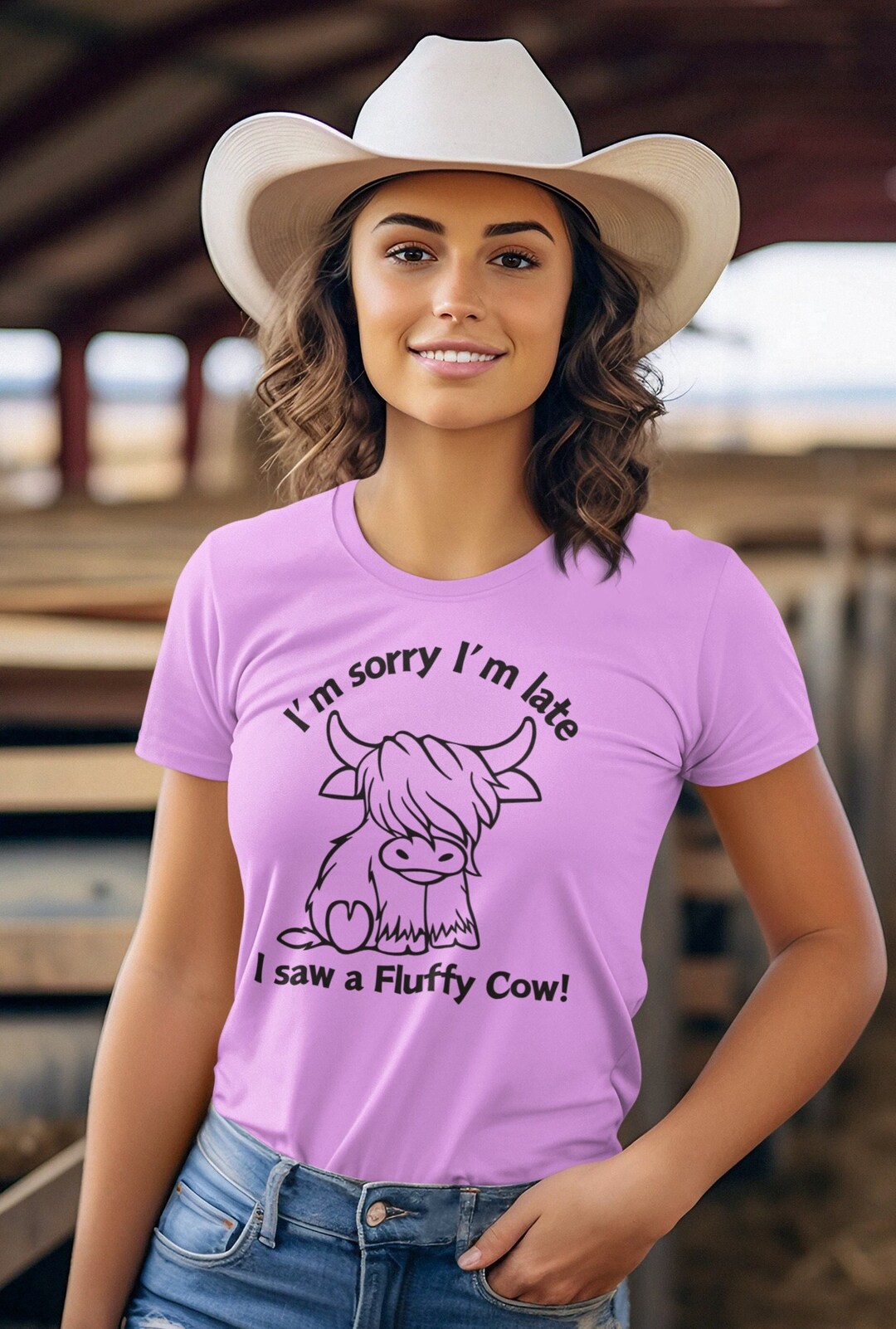 Sorry I'm Late Highland Cow PNG SVG - Etsy