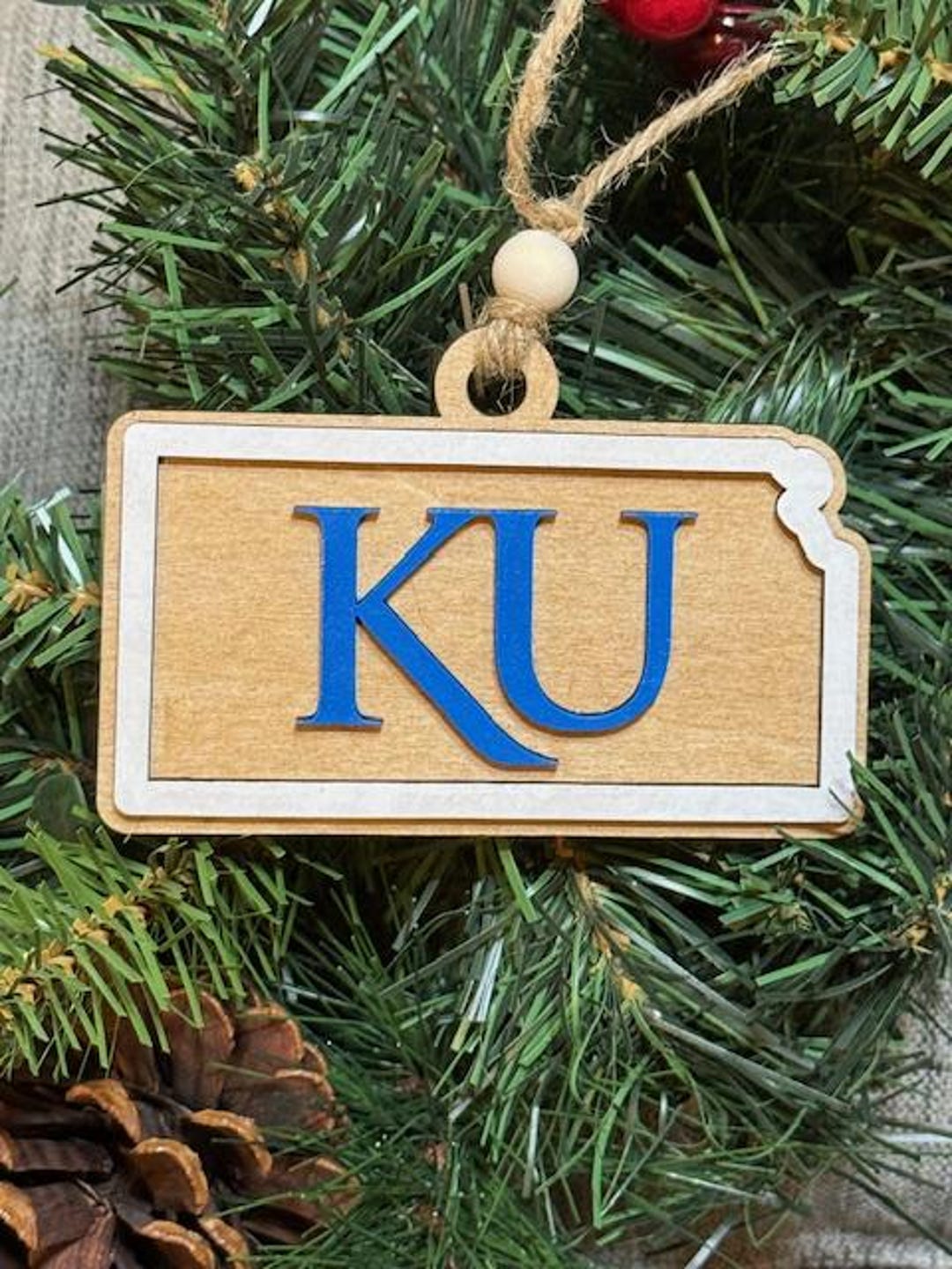 Kansas Shape College Logo Christmas Ornament - Etsy