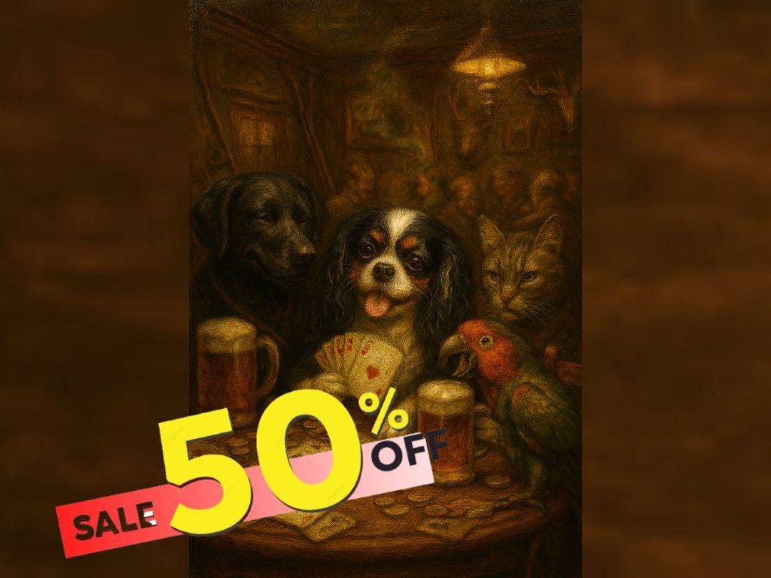 Custom English Pub Pet Portrait Poster: Vintage Bar Scene Decor - Etsy
