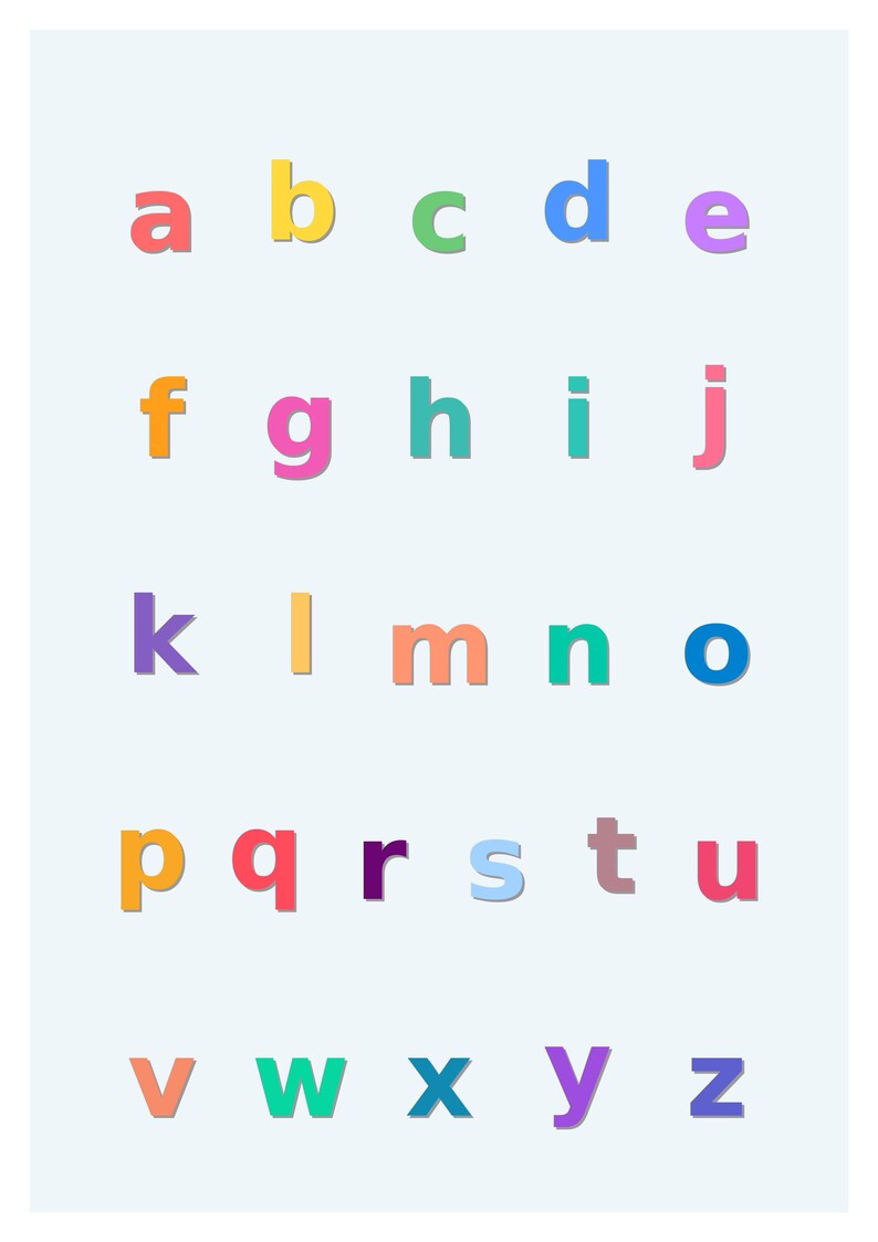 Lowercase Alphabet Poster - A3 Educational Poster - Bright Colors ...