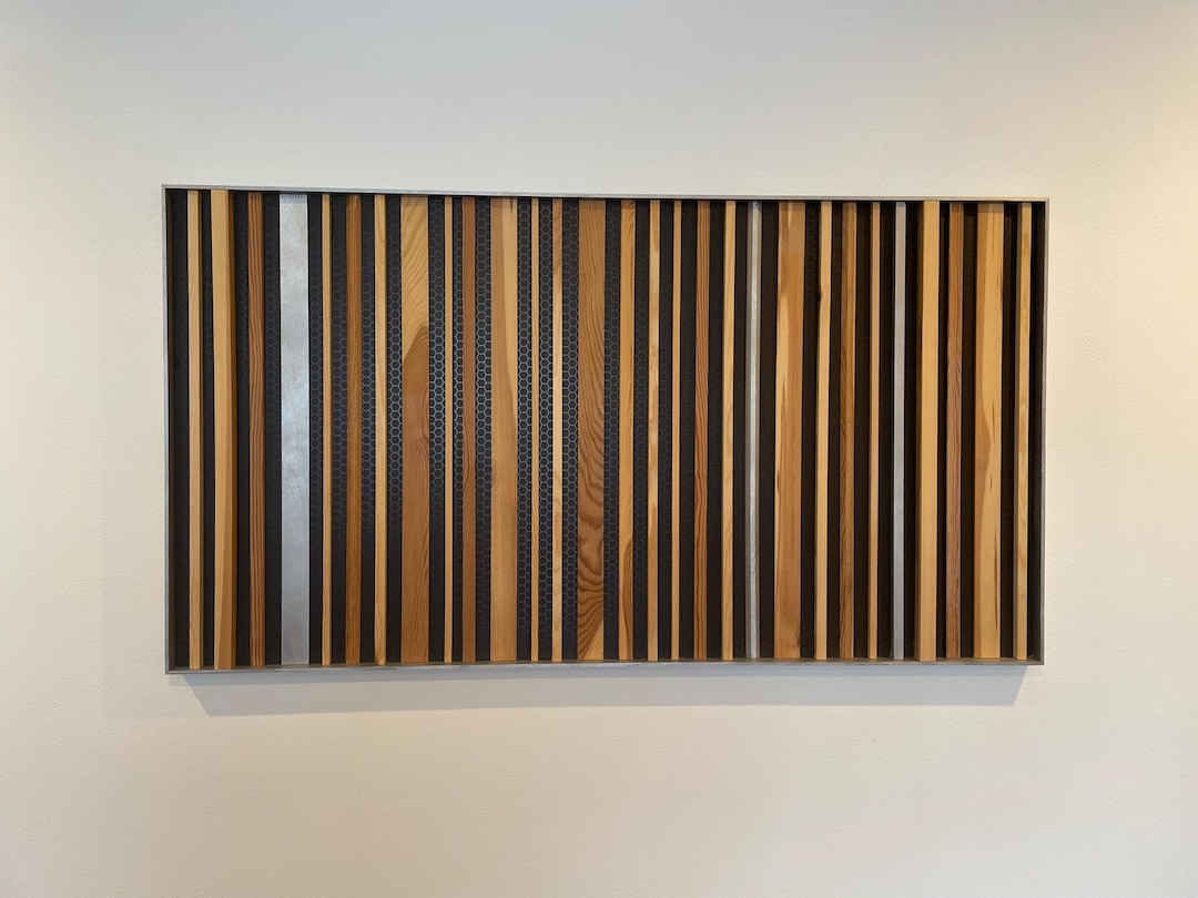 3D Wooden Mural "barcode" | Modern Wall Decoration | Acoustic Panel ...