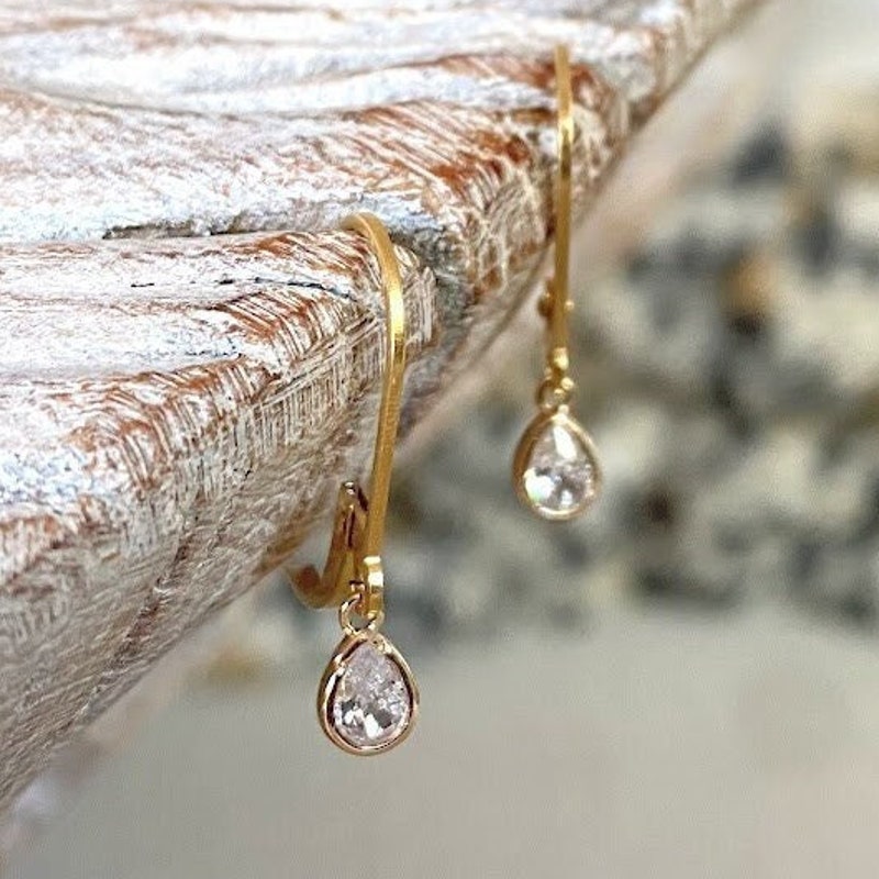 Tiny Dangle Earrings - Etsy