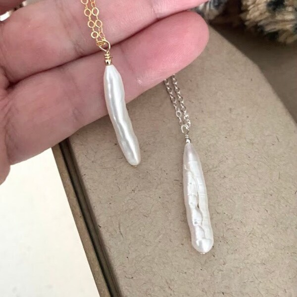 Biwa Pearl Necklace - Etsy