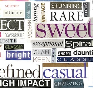 Magazine Adjective Collage: Vision Board Printable (digital Download ...