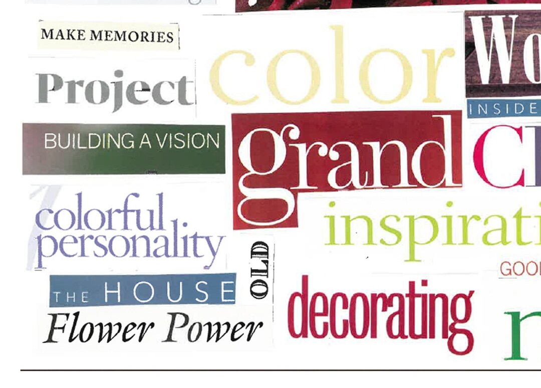 40+ Collage Words From Magazines Antiques, Home Decor, Renovation ...